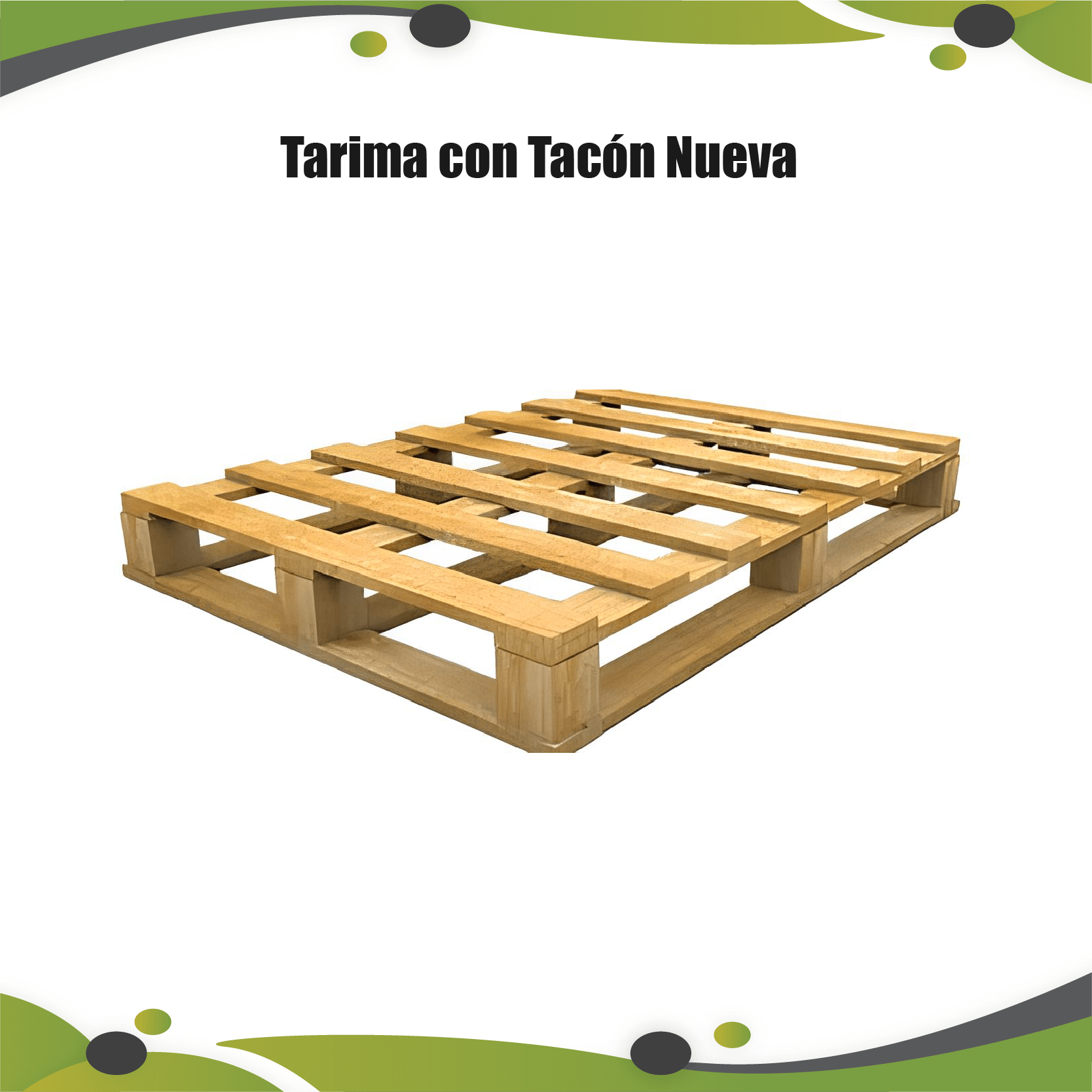 Tarima con Tacón Nueva 40x48 - Pallets Alfa Texcoco